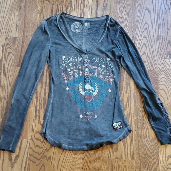 Affliction | Tops | Affliction Studded Long Sleeve | Poshmark